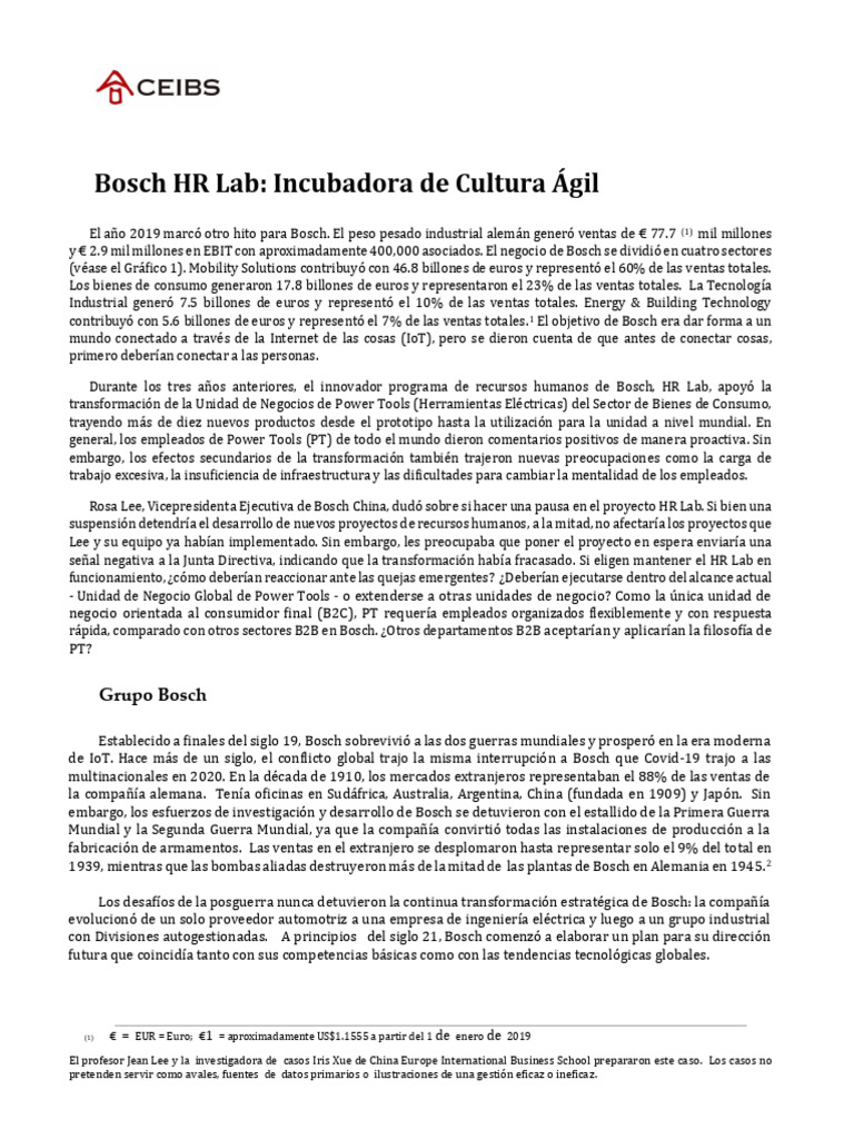 Bosch HR Lab Incubadora para Cultura Agil | PDF | Gestión de recursos ...