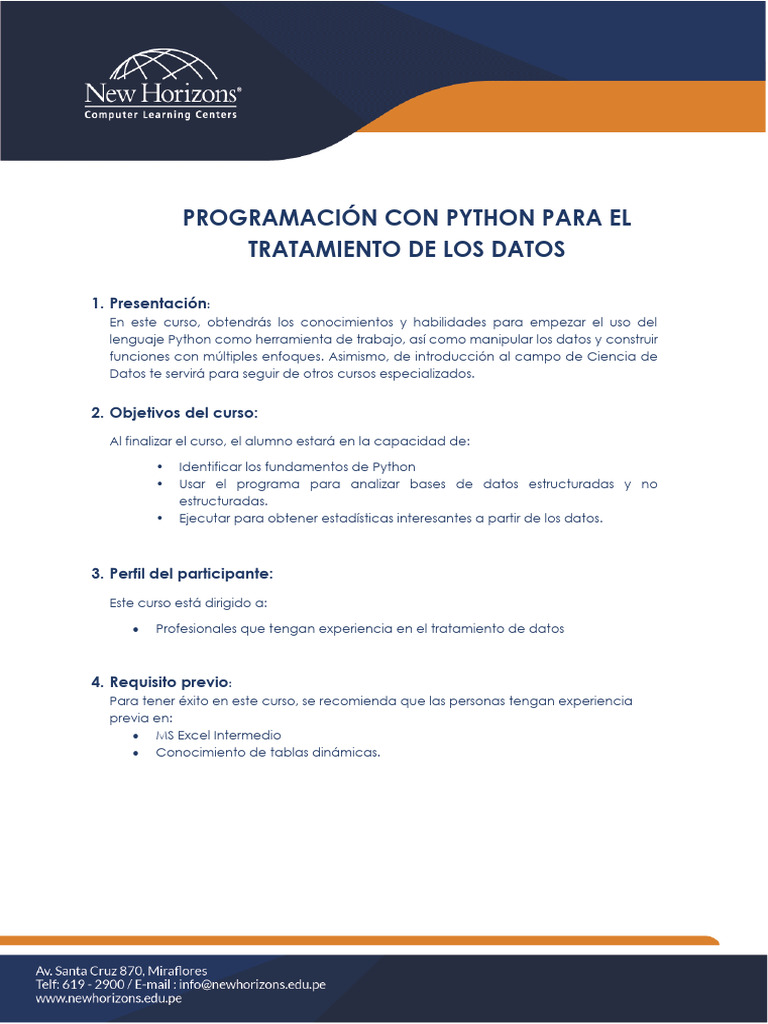 Programación Con Python para El Tratamiento de Los Datos | PDF | Python (lenguaje de ...