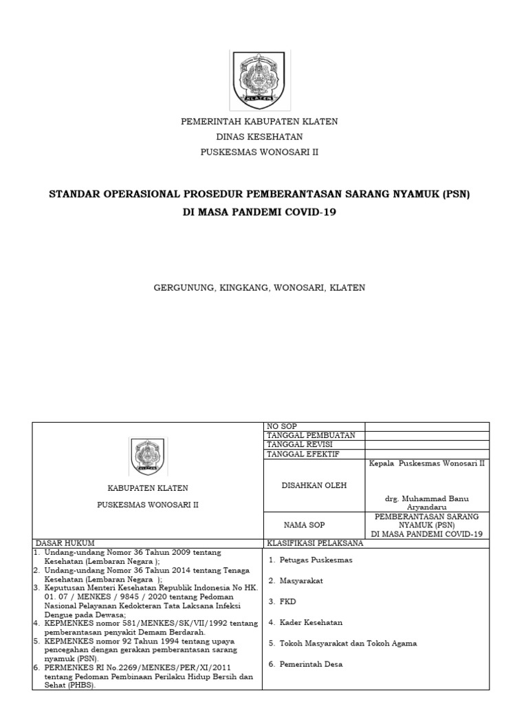 Sop PSN 2022-1 | PDF