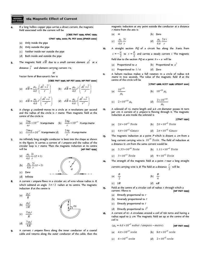 02 Assignments MEC | PDF | Magnetic Field | Electromagnetic Induction