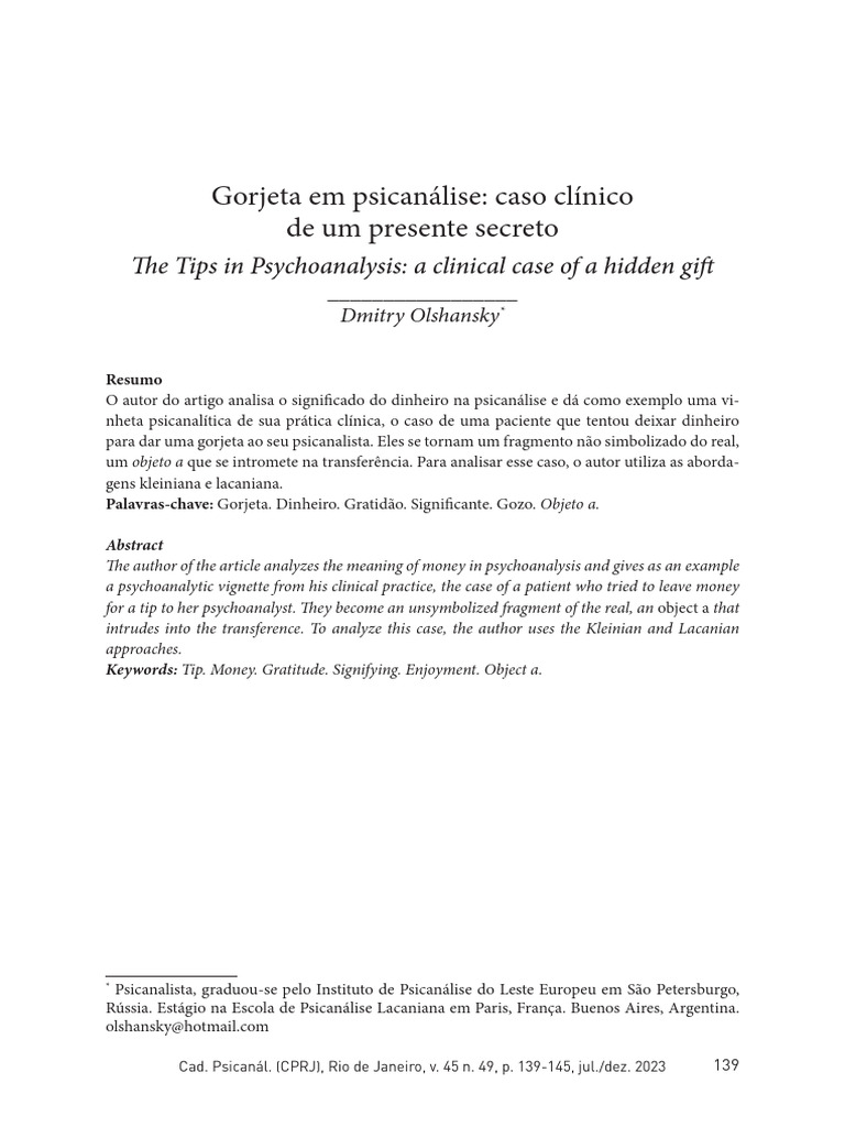 468 Artigo 1928 1 10 20231106 | PDF | Dinheiro | Sigmund Freud