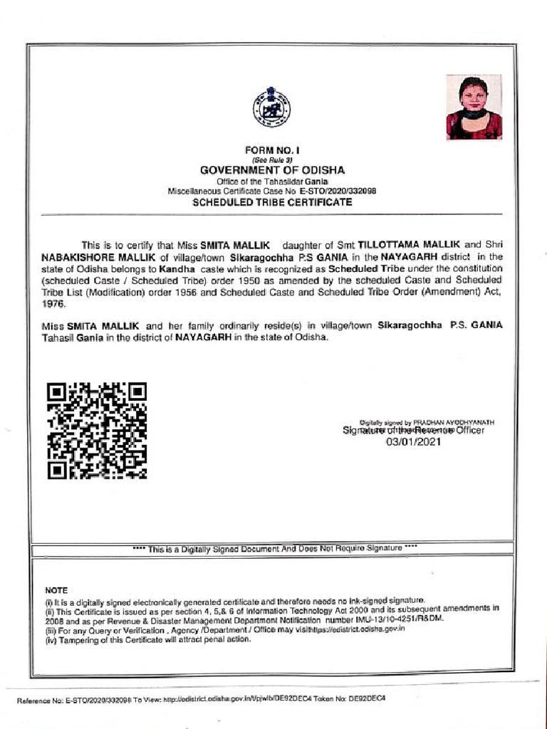 Caste Certificate PDF - Compressed | PDF