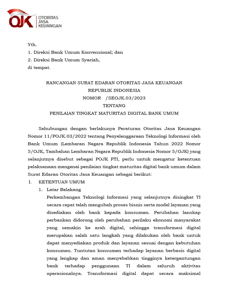 Rancangan SEOJK DMAB - RDP | PDF