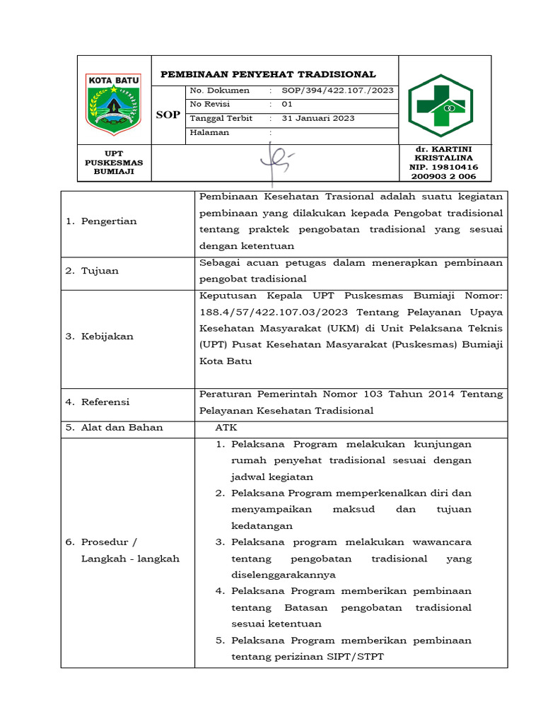 Sop Pembinaan Batra | PDF