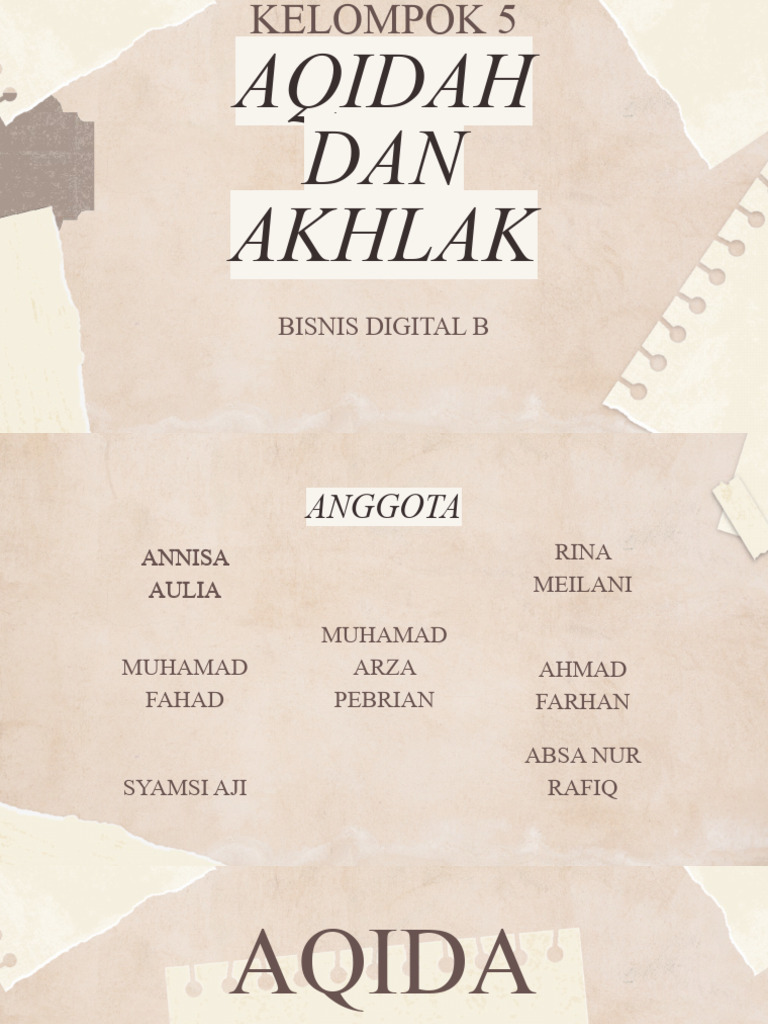 Aqidah Dan Akhlak | PDF