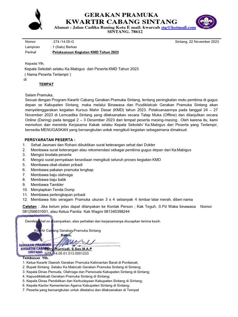 Edaran KMD Tahun 2023 | PDF