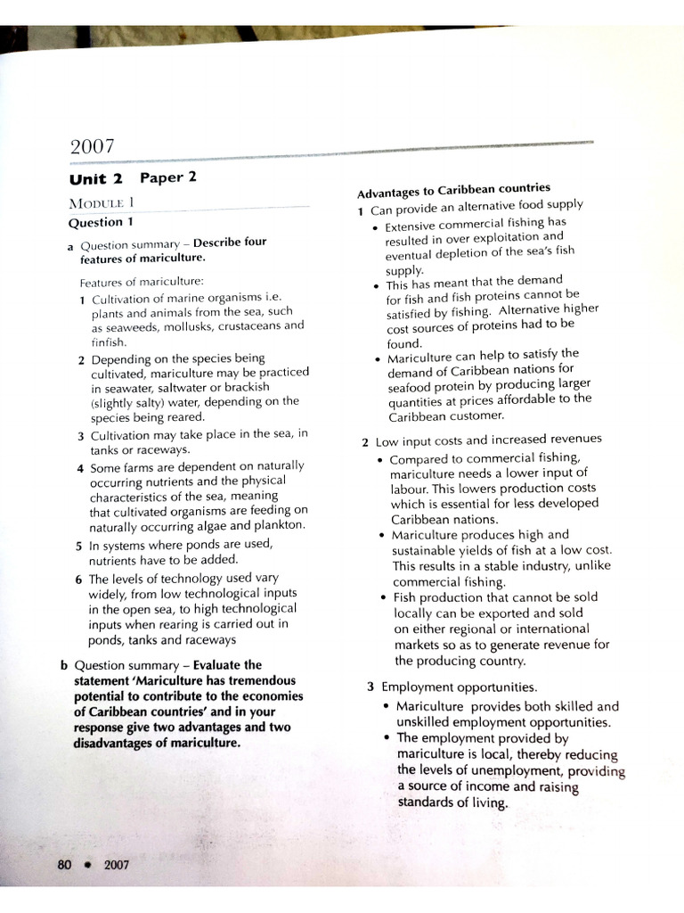 Environmental Science Past Paper Answers 2007-2021 | PDF