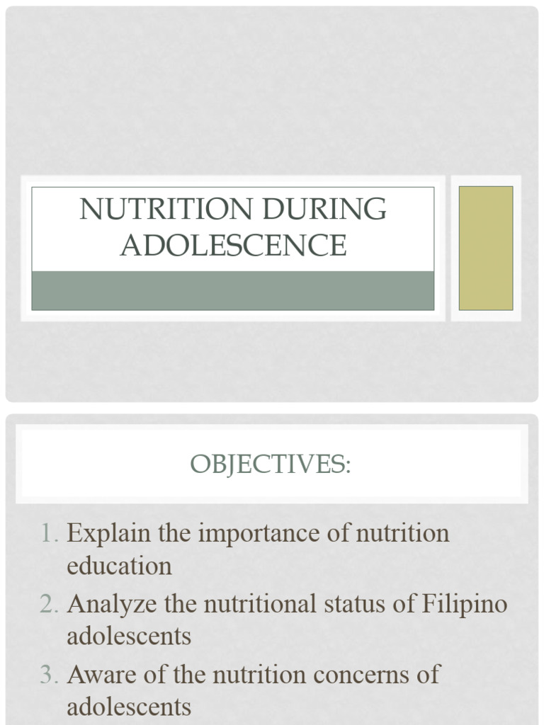 Nutrition During Adolescence Q2lesson 1 4 | PDF | Obesity | Adolescence