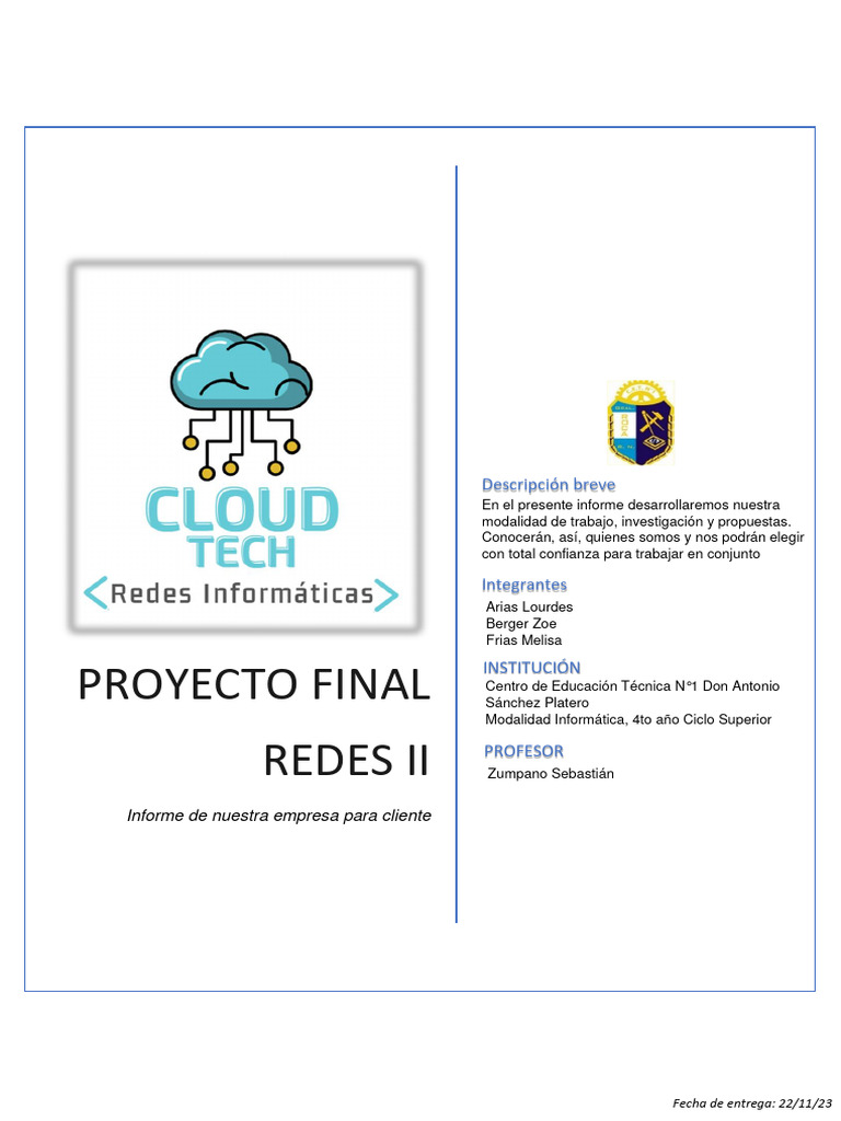 Proyecto Final Redes II | PDF | Red de computadoras | Topología de la red