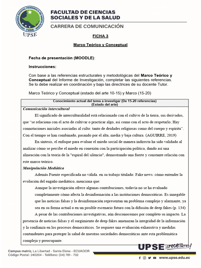 Ficha 3 Marco Teórico y Conceptual | PDF | Comunicación | Verdad