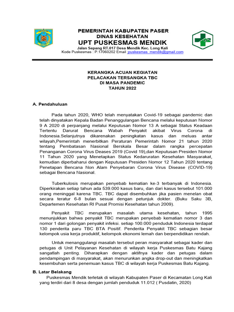 Kak Pelacakan TBC | PDF