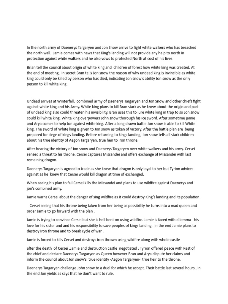 Got New Endings | PDF | Works | A Song Of Ice And Fire