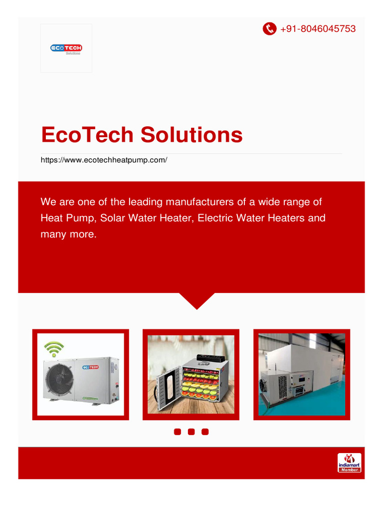 Ecotech Solutions | PDF | Heat Pump | Water Heating