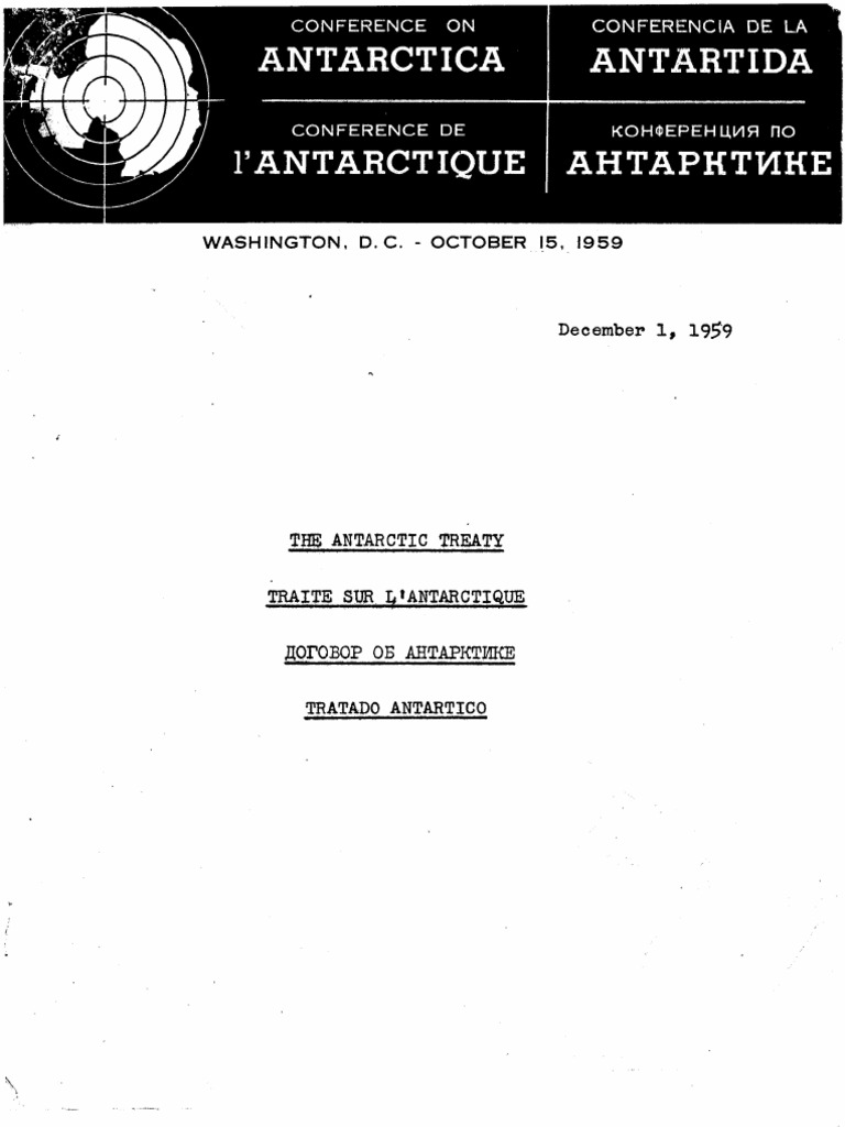 Antarctica Treaty Original | PDF