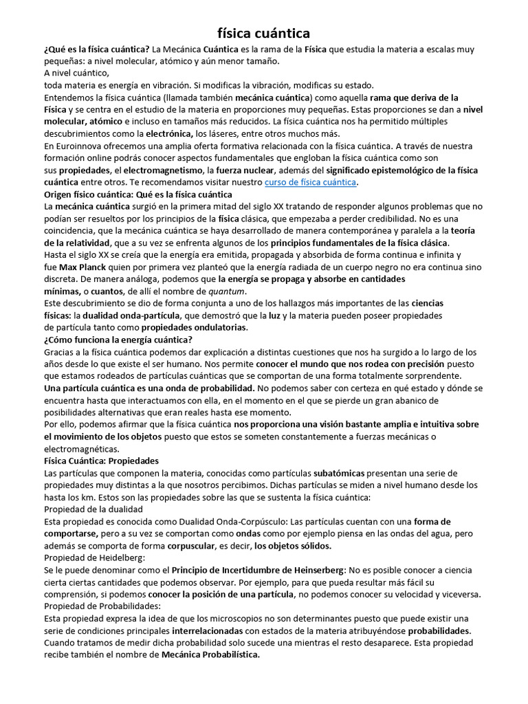 Introducción a la Física Cuántica | PDF | Mecánica cuántica | Física