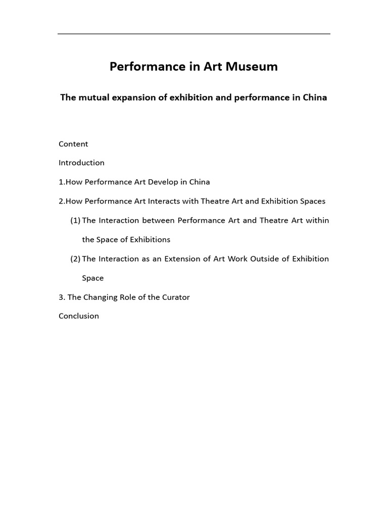 Performance Art in Chinese Museums | PDF | Performance Art | Museum