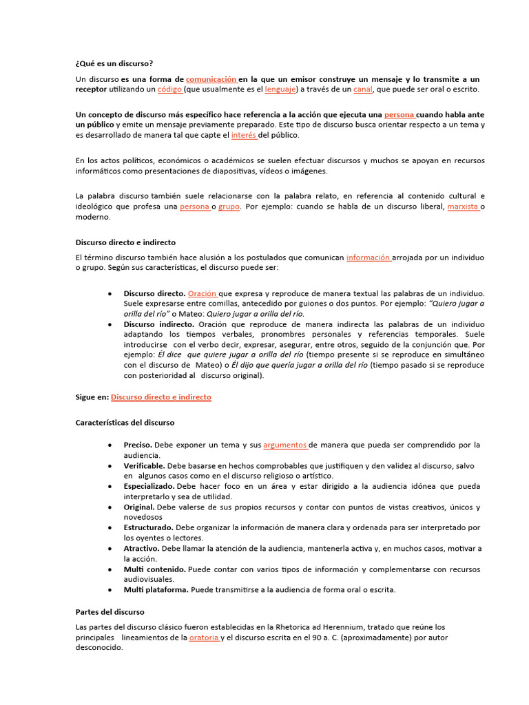 Qué Es Un Discurso | PDF | Hablar en público | Comunicación
