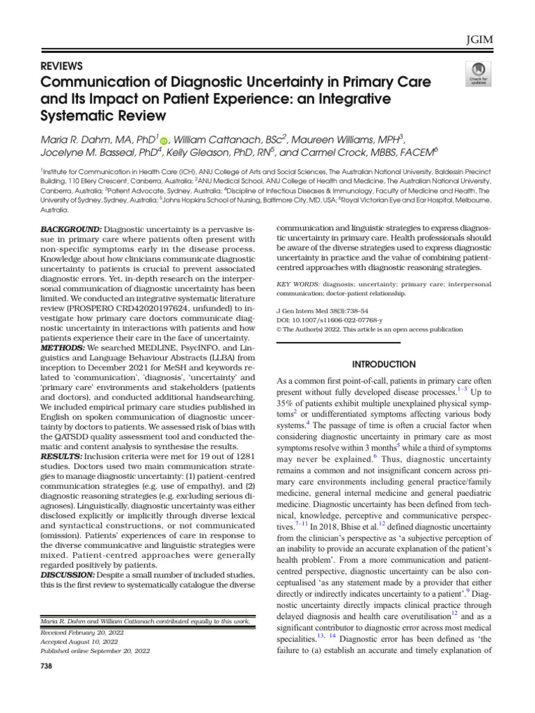 Diagnostic Uncertainty | PDF | Medical Diagnosis | Medicine
