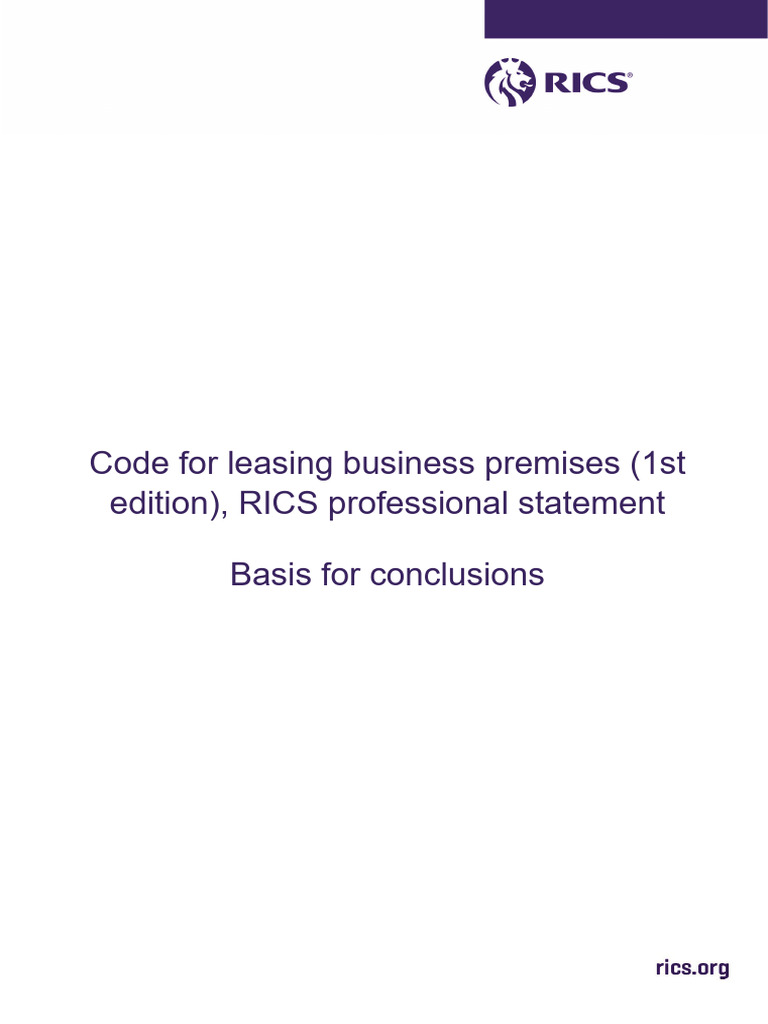 Code For Leasing Business Premises Basis For Conclusions | PDF | Lease ...