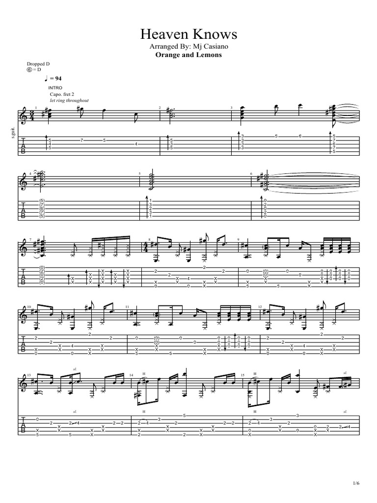 Heaven Knows | PDF | Guitar Family Instruments | Celtic Musical Instruments