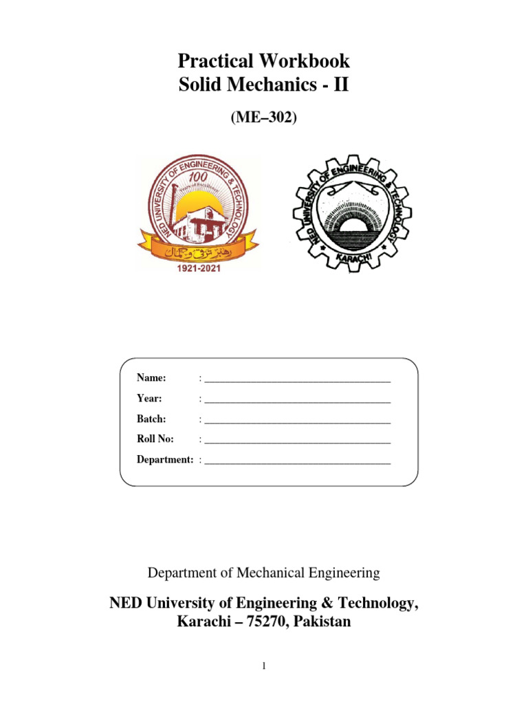 Me-302 Solid Mechanics-Ii - . | PDF | Deformation (Engineering) | Yield (Engineering)