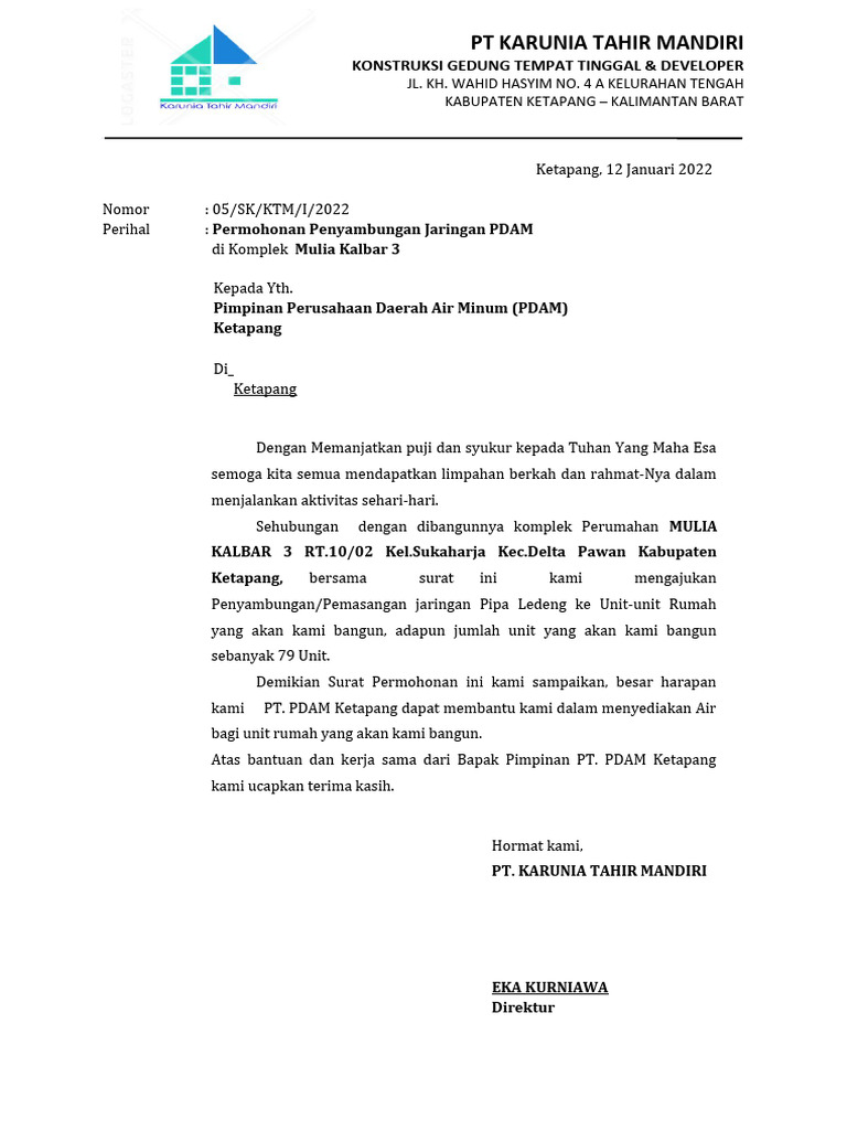 Permohonan Swadaya Pdam | PDF