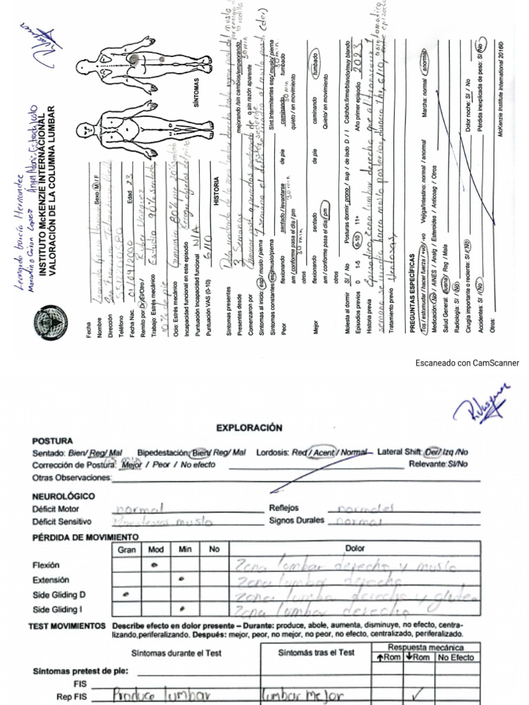 Formulario McKenzie | PDF