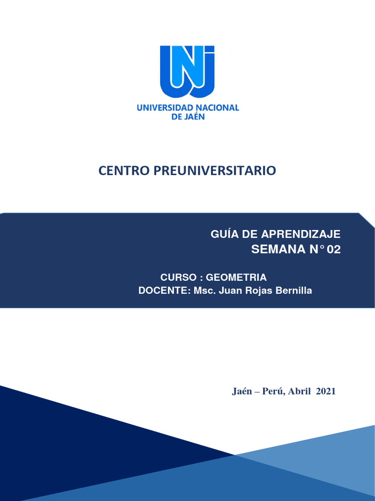 02 GUIA SEMANA Nro 02 - TEORIA - GEOMETRIA | PDF | Ángulo | Geometría