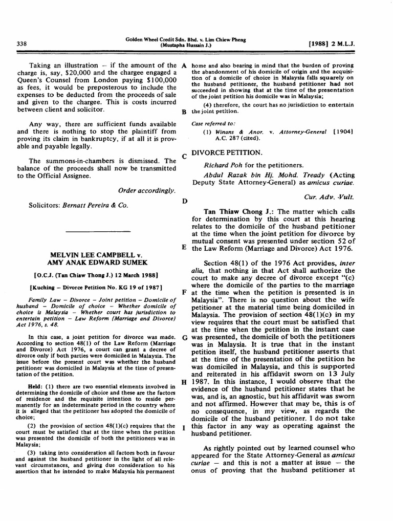 MELVIN LEE CAMPBELL V AMY ANAK EDWARD SUMEK | PDF