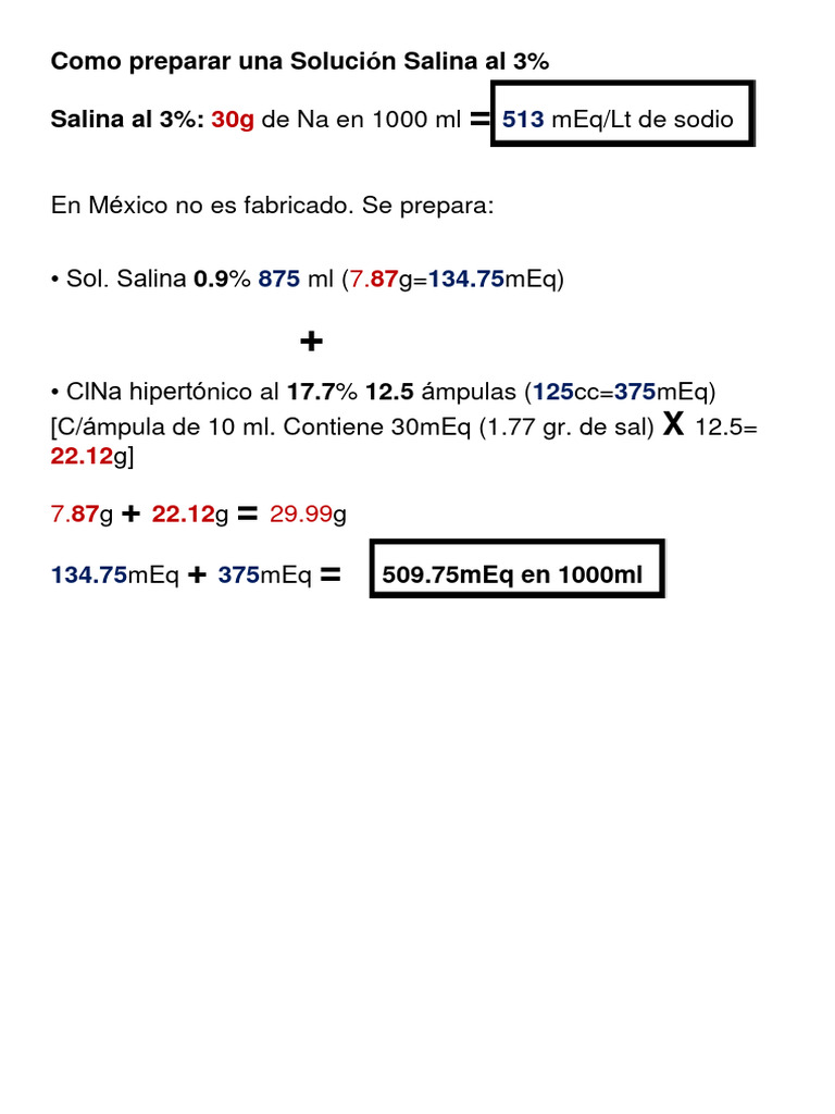 Preparación de Solución Salina al 3% | PDF | Ciencia y matemáticas