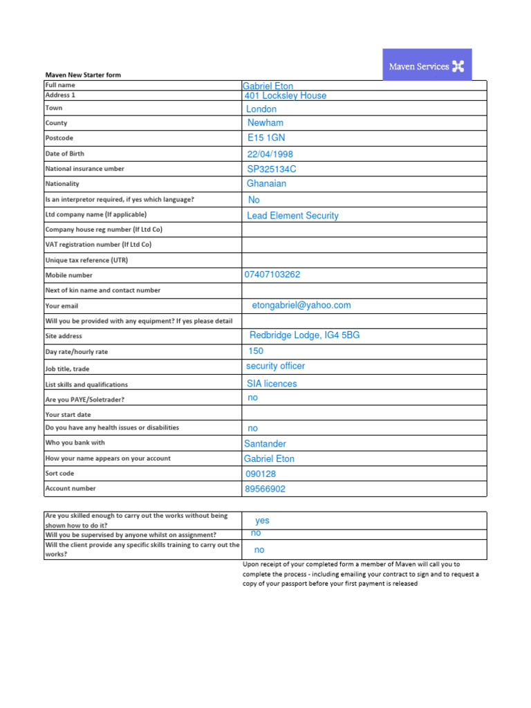 New Starter Form for Contractors | PDF | Government Finances | Taxes