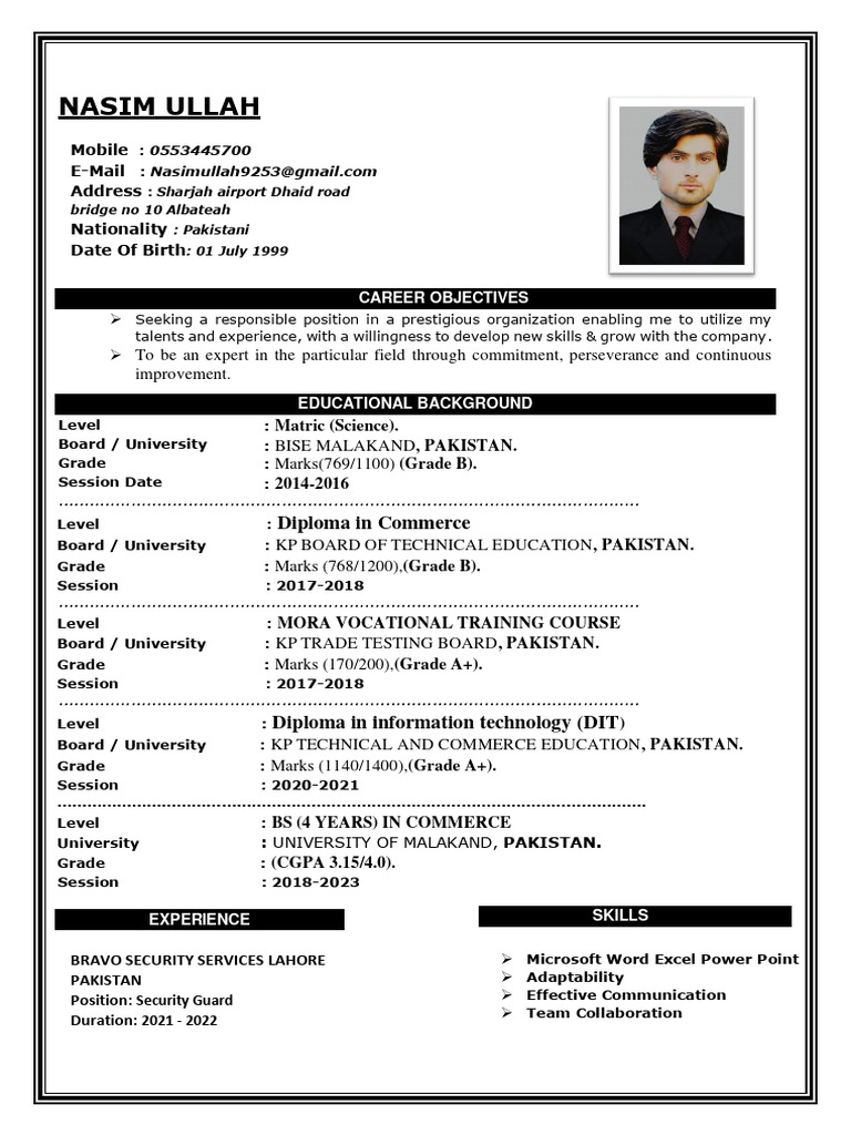 Nasim CV PDF | PDF