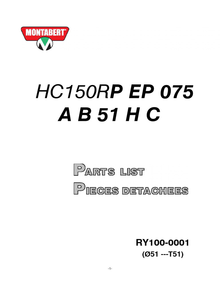 HC 150RP (Ep) Montabert | PDF | Screw | Piston