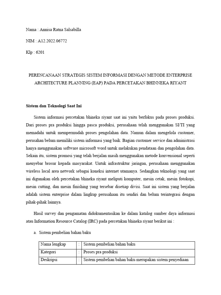 Arsitektur Enterprise Planning | PDF | Komputer