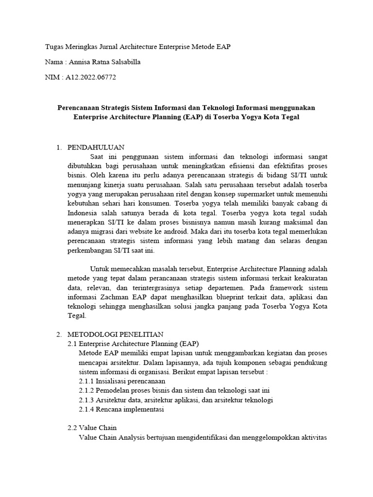 Arsitektur Enterprise Planning | PDF | Komputer