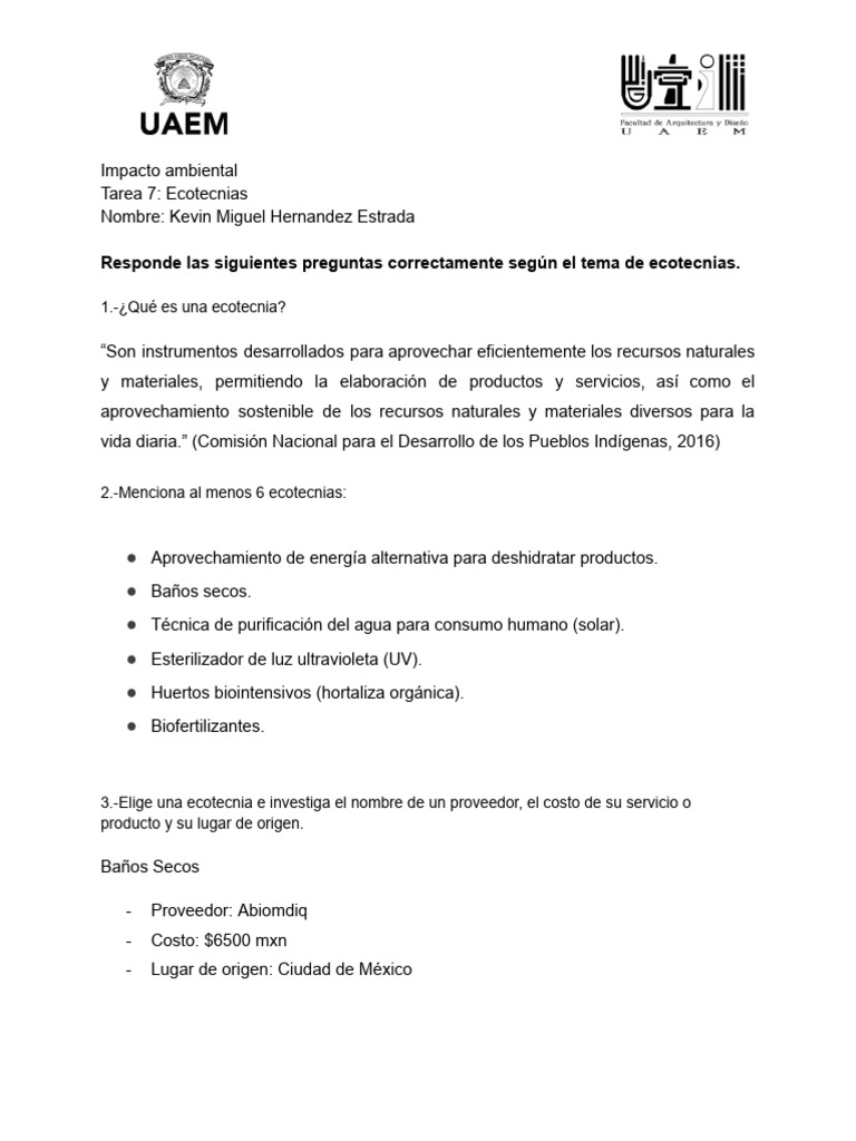 Ecotecnias: Soluciones Sostenibles y Efectivas | PDF | Ciencia y ...