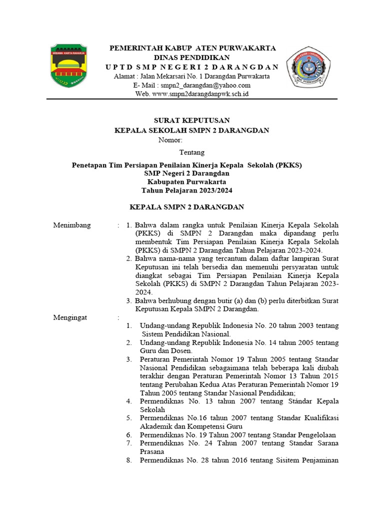 SK TIM PKKS Revisi | PDF