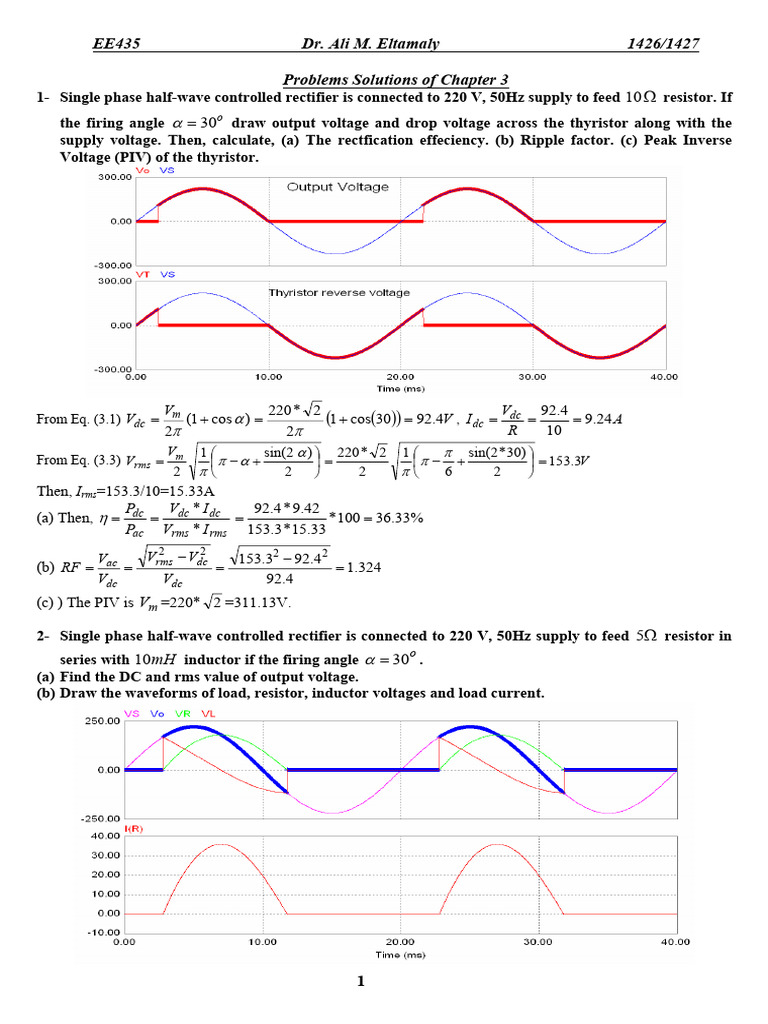 Ch3 Problems Solutions | PDF | Rectifier | Power Electronics