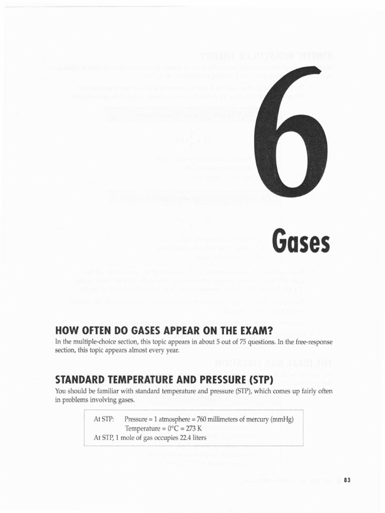 Doc. AP Chem Cram Review Gases | PDF | Gases | Mole (Unit)