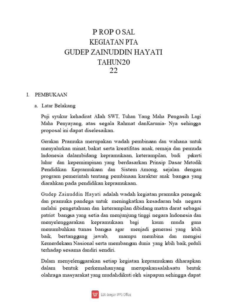 Proposal Kegiatan Pta | PDF