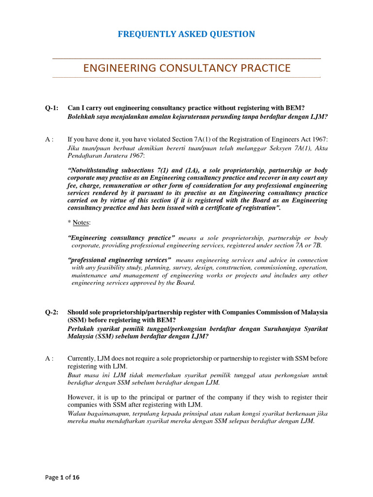 Engineering Consultancy Practice | PDF | Sole Proprietorship | Joint ...