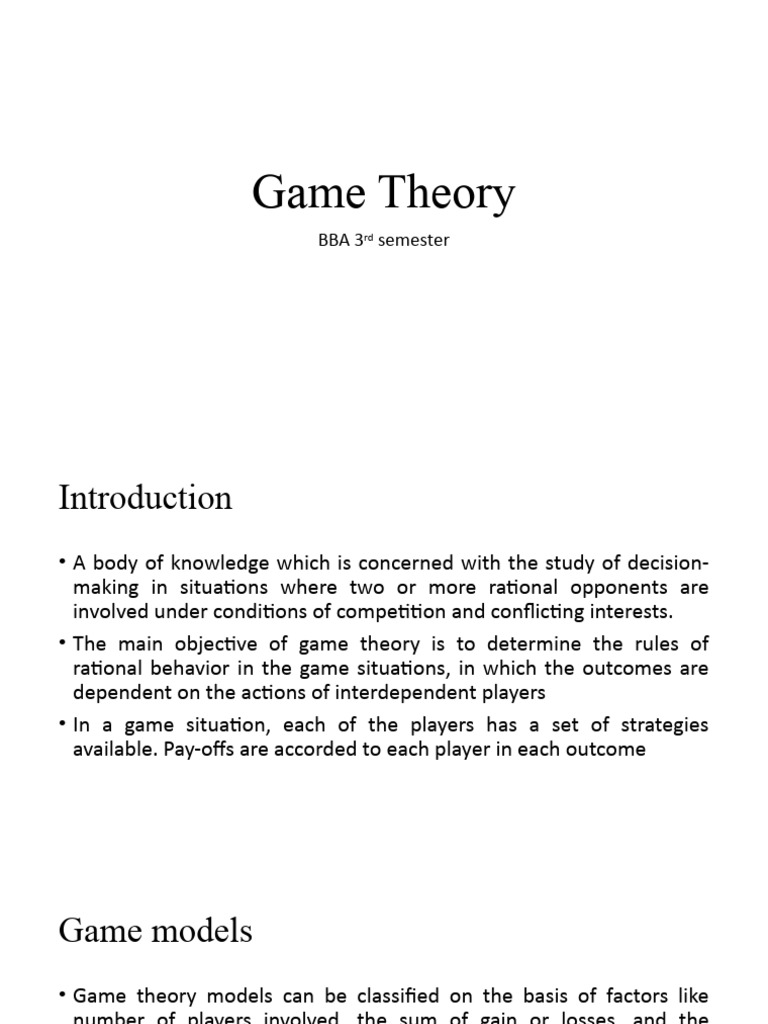 Game Theory | PDF | Game Theory | Marketing