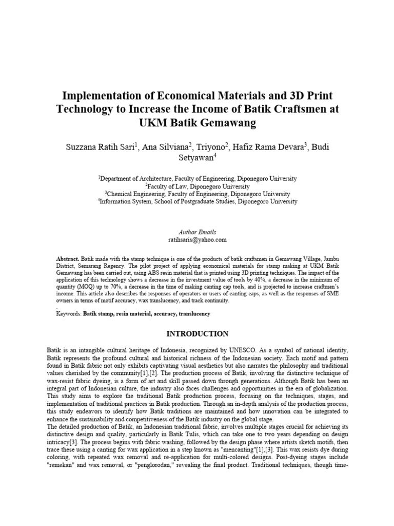 1st ICASTCS Full Paper 87 Revised | PDF | 3 D Printing | Prototype