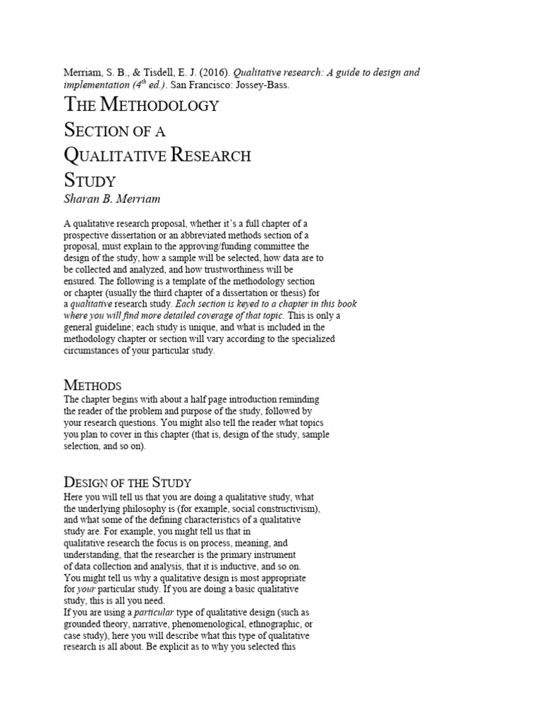 Merriam Tisdell Qualitative Research Proposal | PDF | Qualitative ...