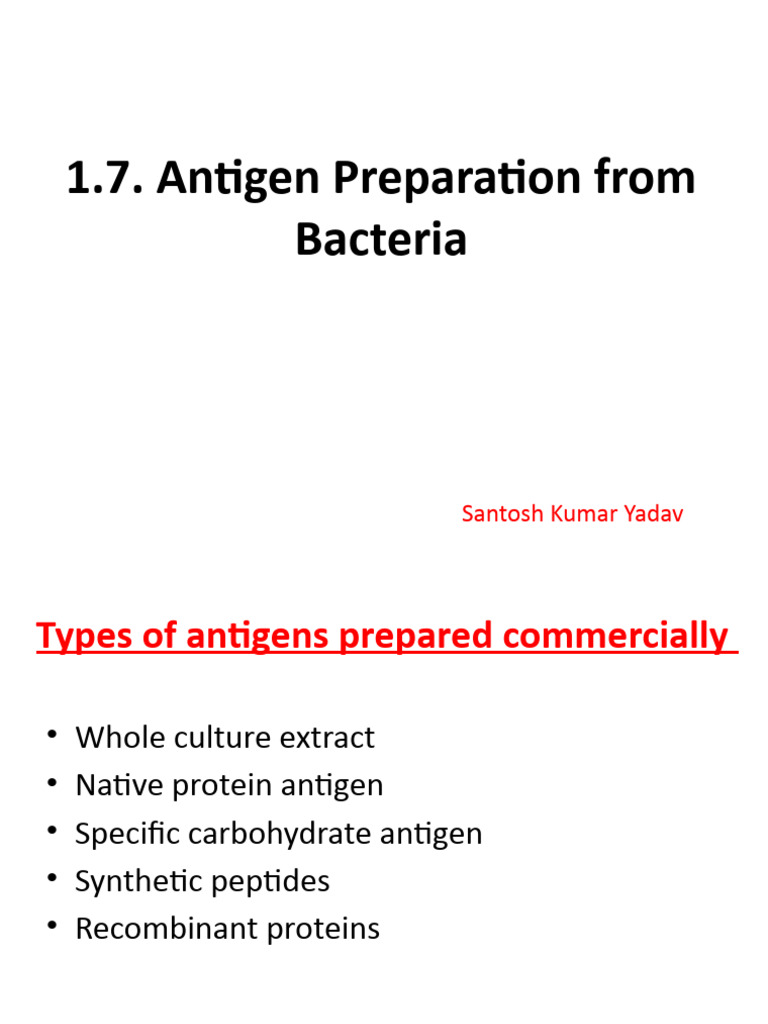 Antigen Preparation Form Bacteria | PDF | Protein Purification | Growth ...