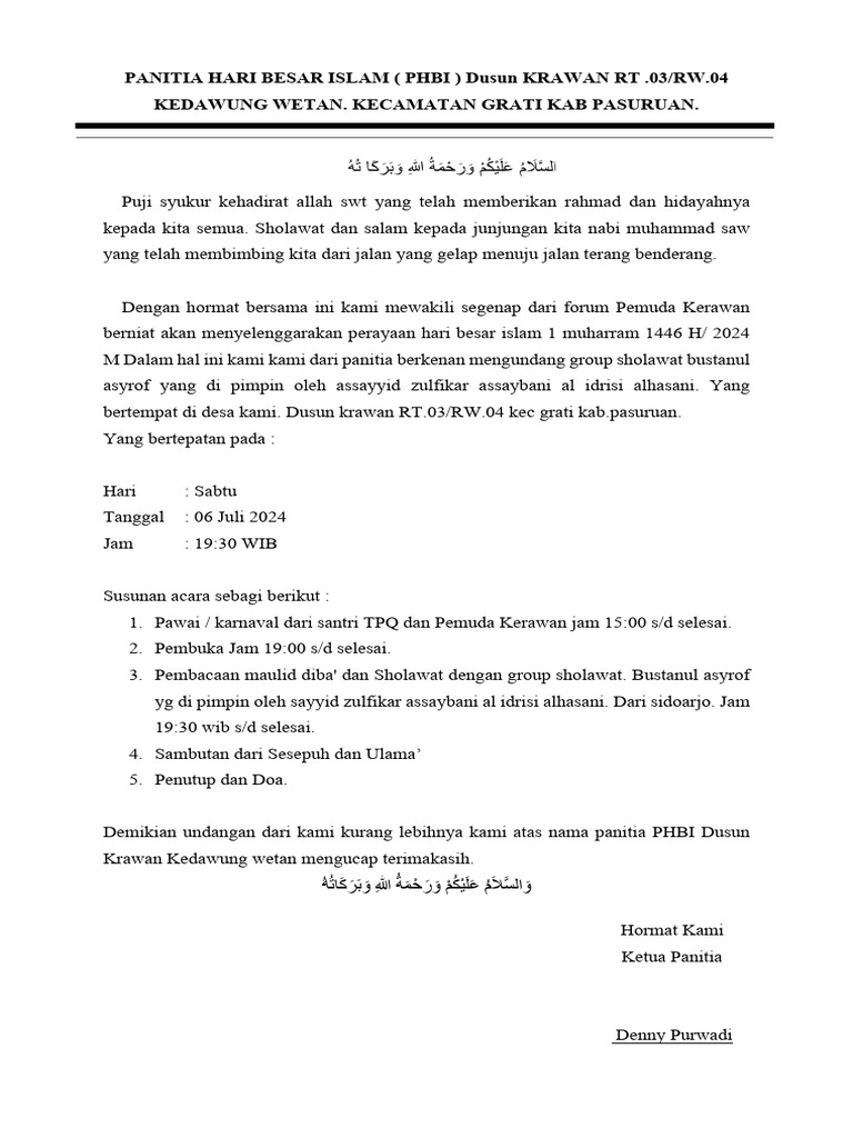 Contoh Undangan Kegiatan | PDF