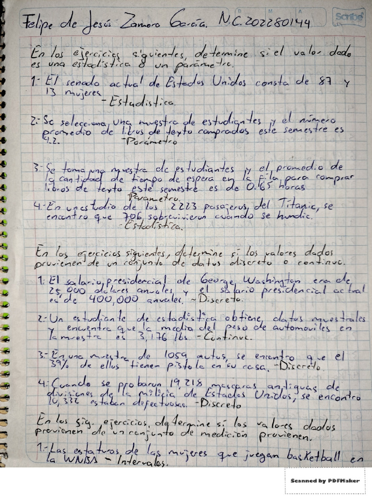 Ejercicios Tipos de Datos y Definiciones | PDF