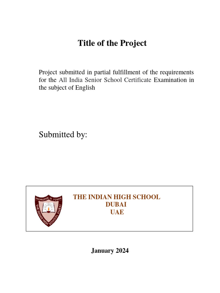 Grade 12 English Project Report | PDF | Art
