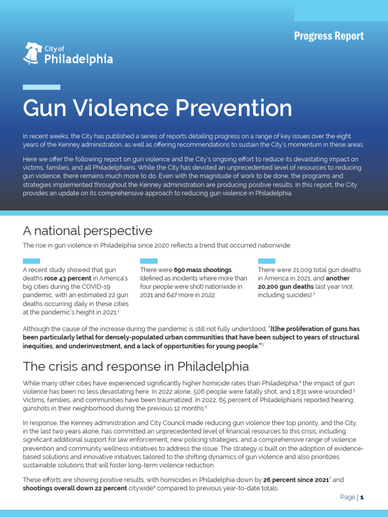 Kenney Administration's Progress Report Our Violence Prevention Efforts ...
