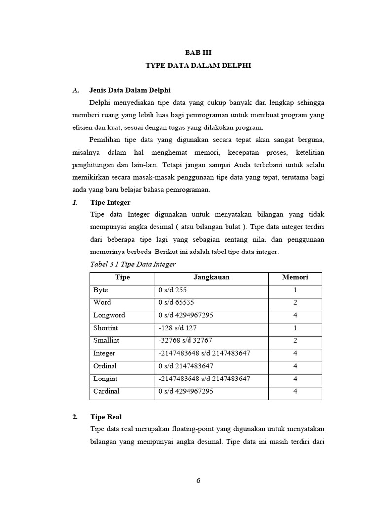 Bab III Tipe Data | PDF | Komputer